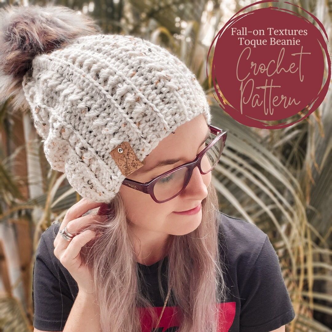 The Fall-on Textures Toque Beanie Crochet Pattern, Beanie, Beanie ...