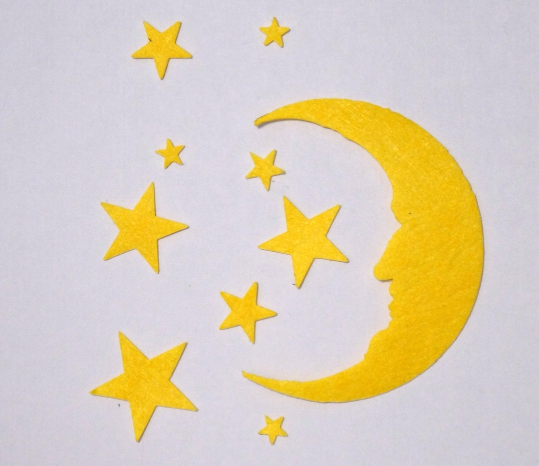 Felt Moon and Stars Die Cuts, Felt Moon and Stars Die Cuts Diy - Etsy