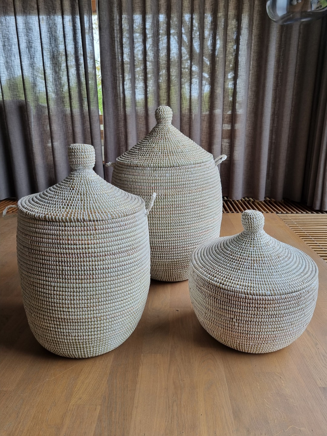 Afrikaanse Opbergmand Wasmand Zeegras Met Fairtrademand Handgemaakt Uit ...