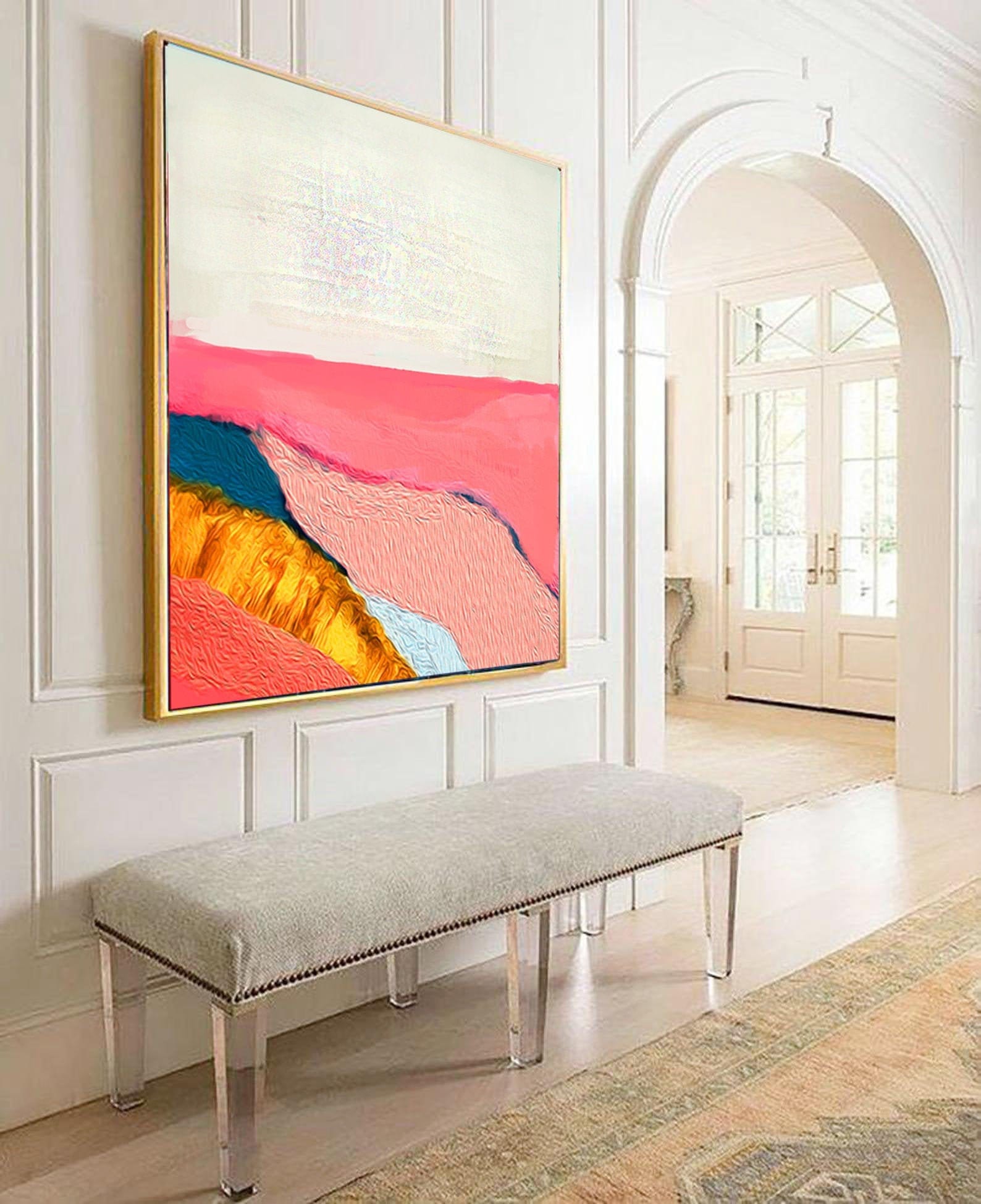 Two Abstract Paintings, Two Stretched Paintings, Original Art, Oil ...