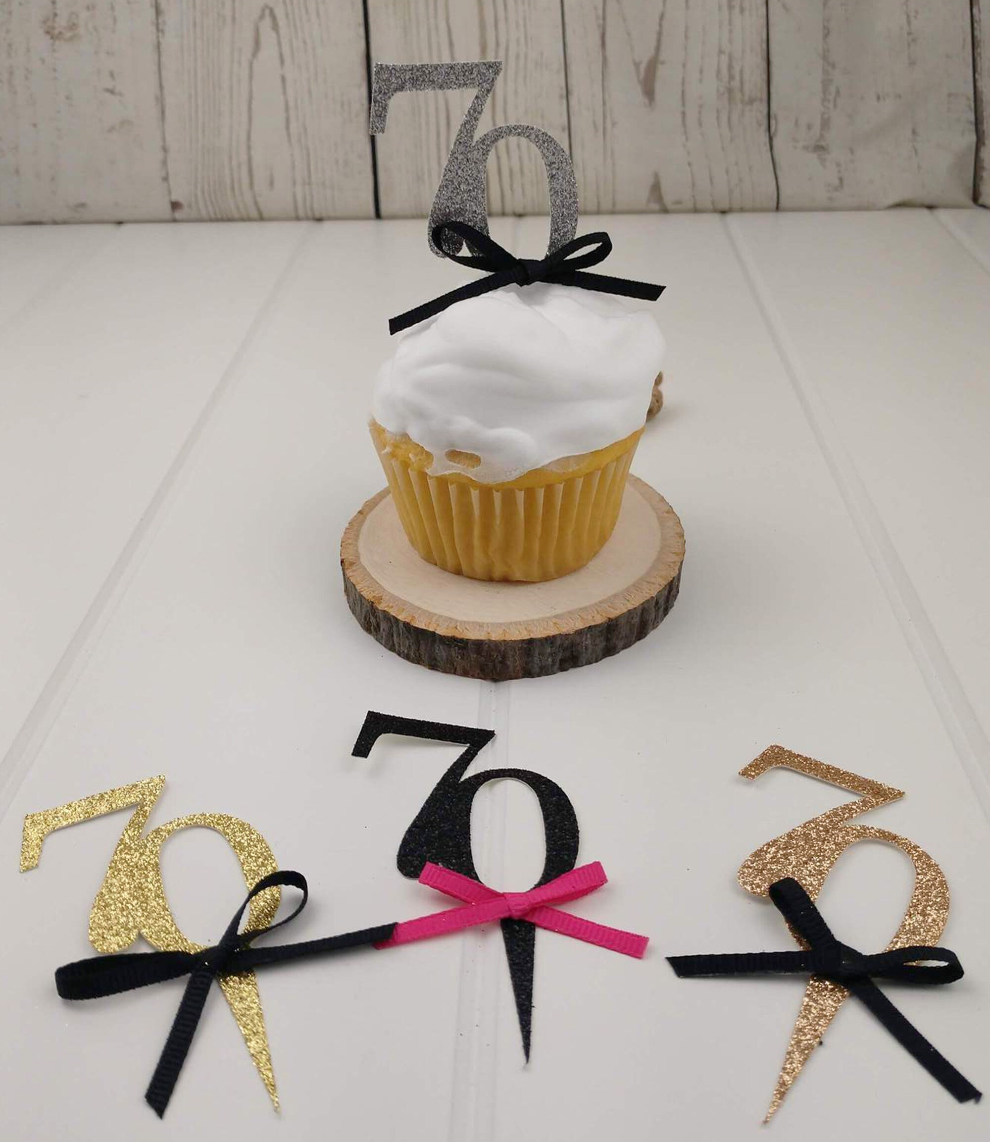 70th Birthday Glitter Cupcake Toppers: Set of 12 - Etsy