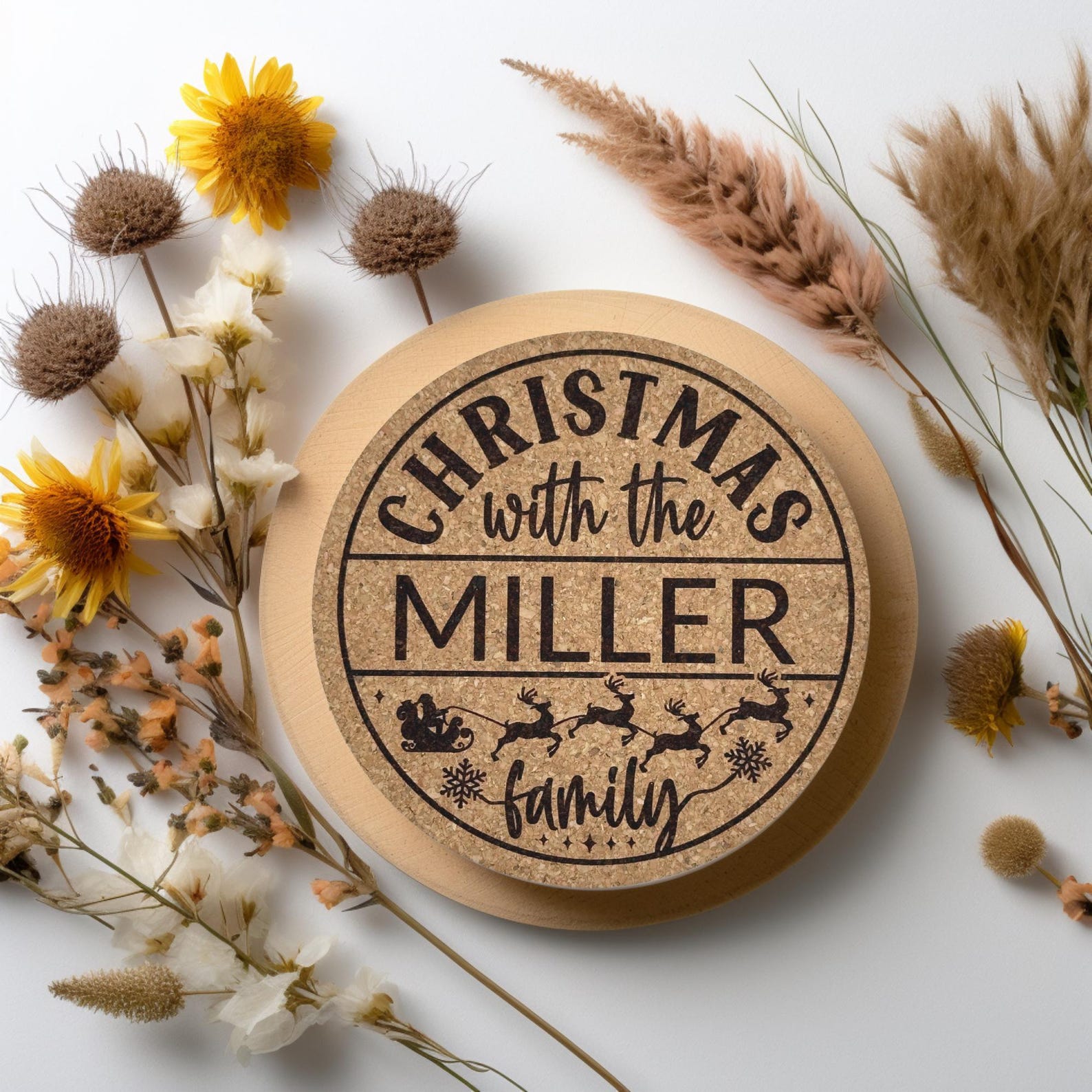 Personalized Cork Coasters: Custom Text, Laser Engraved - Etsy