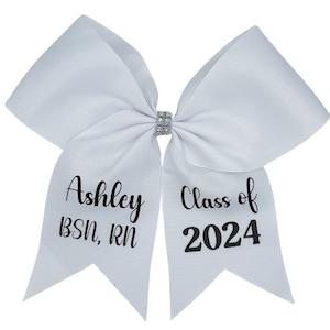 Personalized Graduation Cap Bow: Custom Text, Grosgrain Ribbon - Etsy