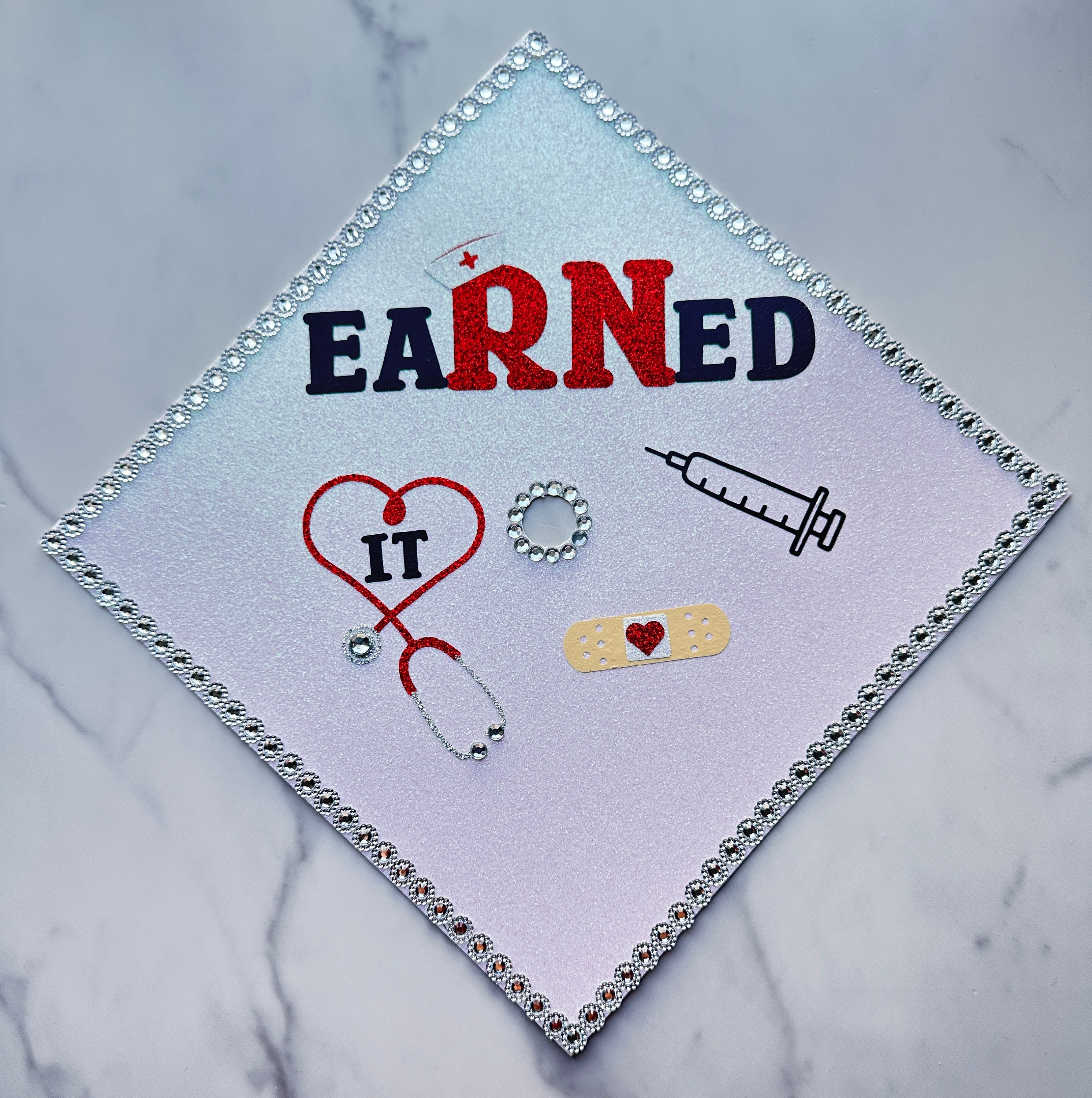 Custom RN Nurse Graduation Cap Topper, Grad Cap Custom, Custom Grad Cap ...