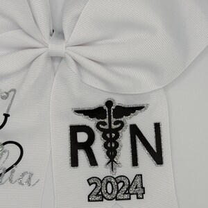 Personalized RN Nurse Graduation Cap Bow: Grosgrain Ribbon, Rhinestone ...