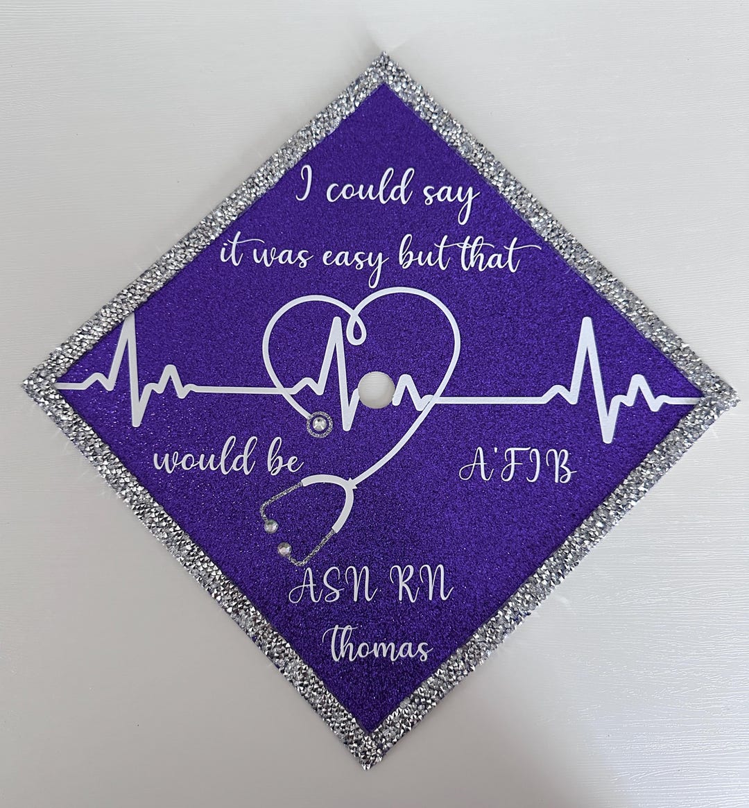 Custom Graduation Cap Topper, Graduation Cap Topper Base, DIY Glitter Graduation Cap, DIY ...