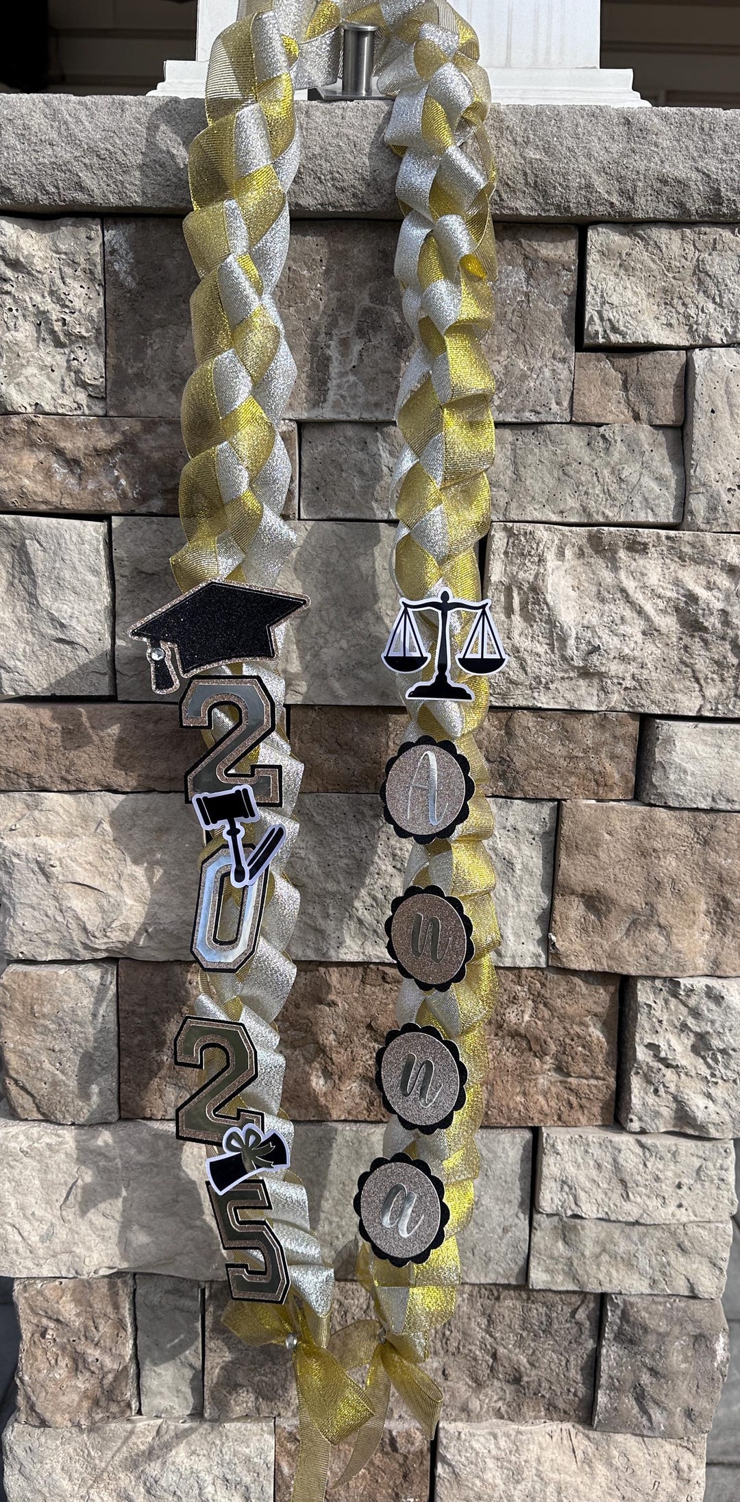Custom Graduation Lei: Glitter Ribbon Braid, Personalized 2025 Gift - Etsy