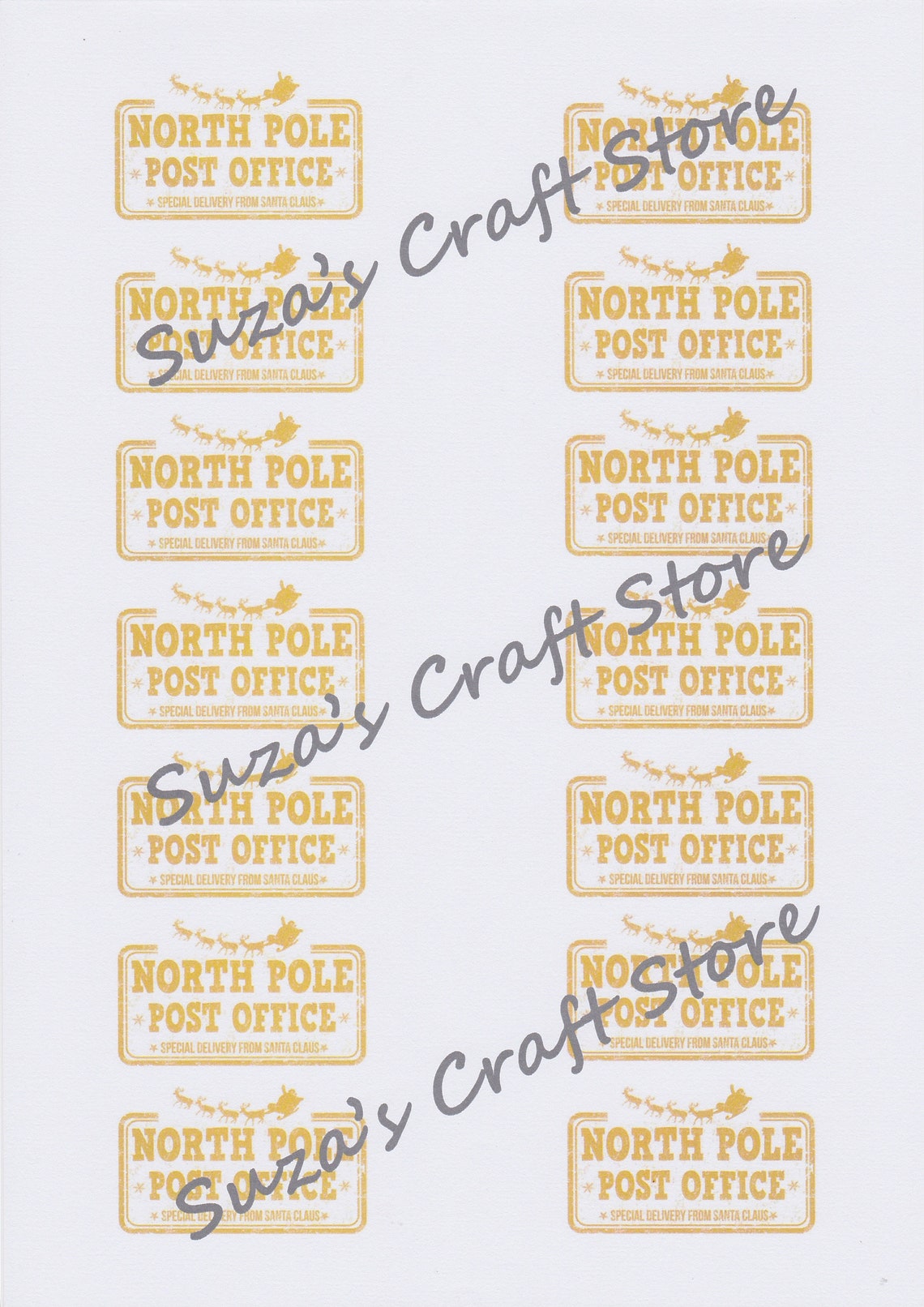 14 X North Pole Post Office Stickers Special Delivery From - Etsy UK