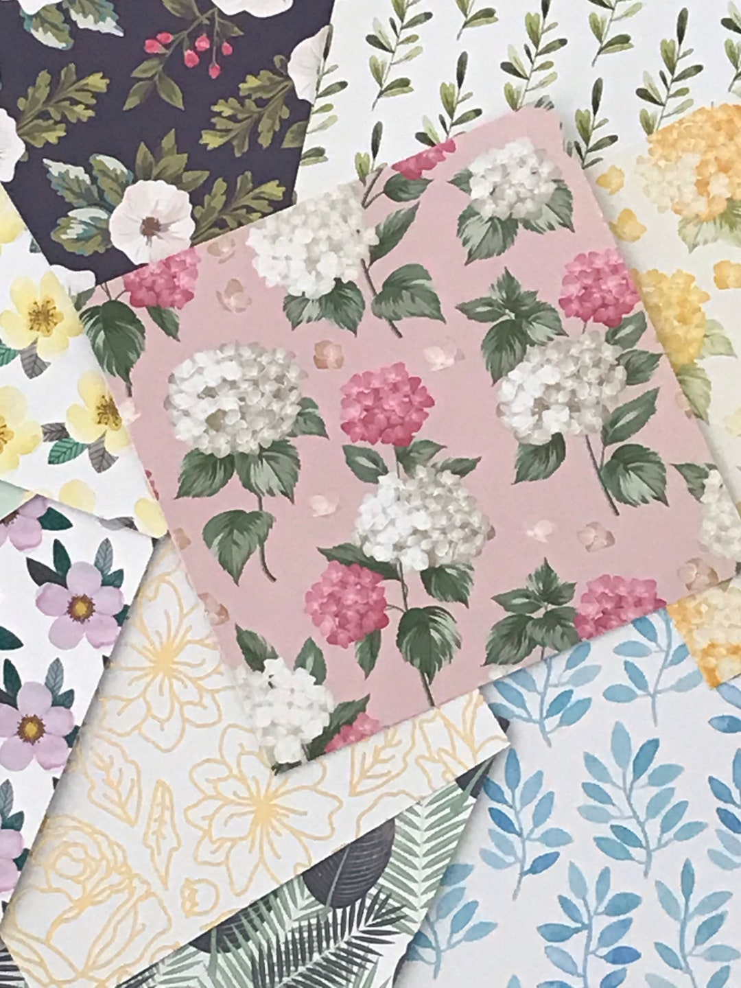 10 Botanical Print Card Squares Scrapbook Junk Journal - Etsy