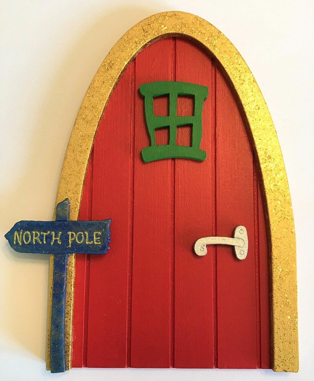 Hand Painted Wooden Elf Door Christmas - Etsy