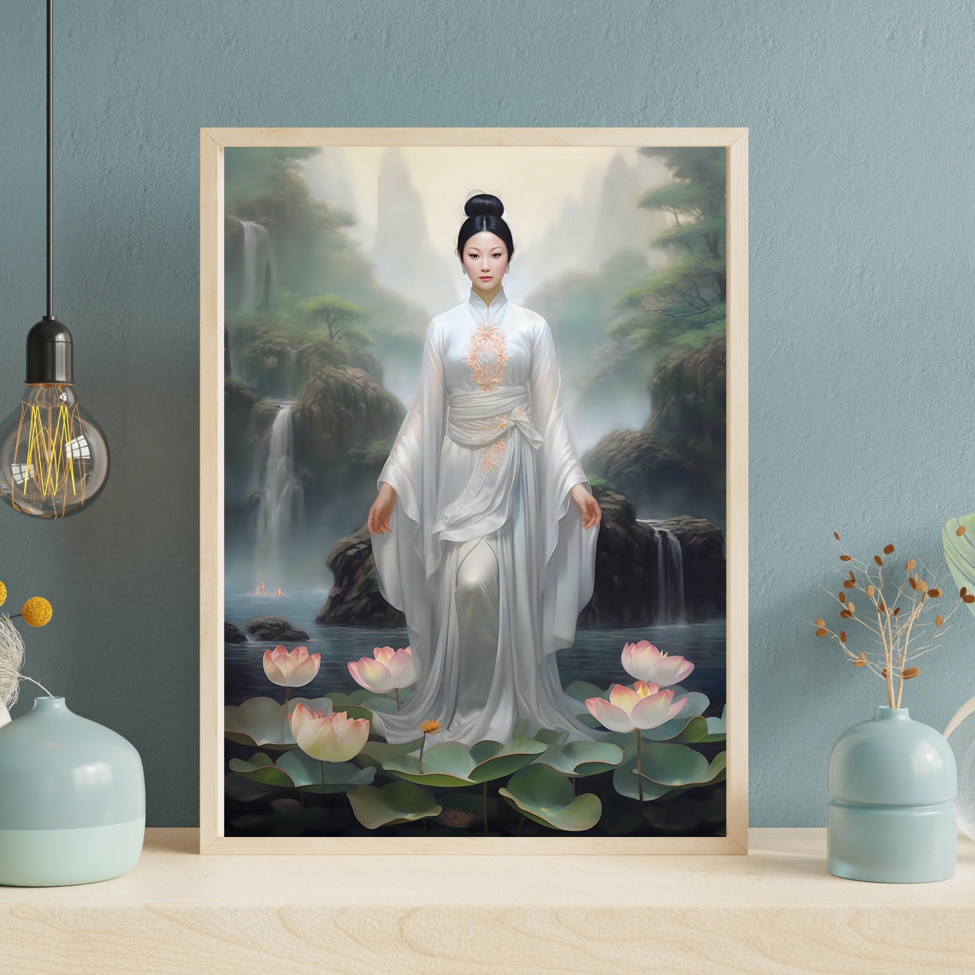 Printable Wall Art Goddess: Kwan Yin Goddess Art Guan Yin - Etsy