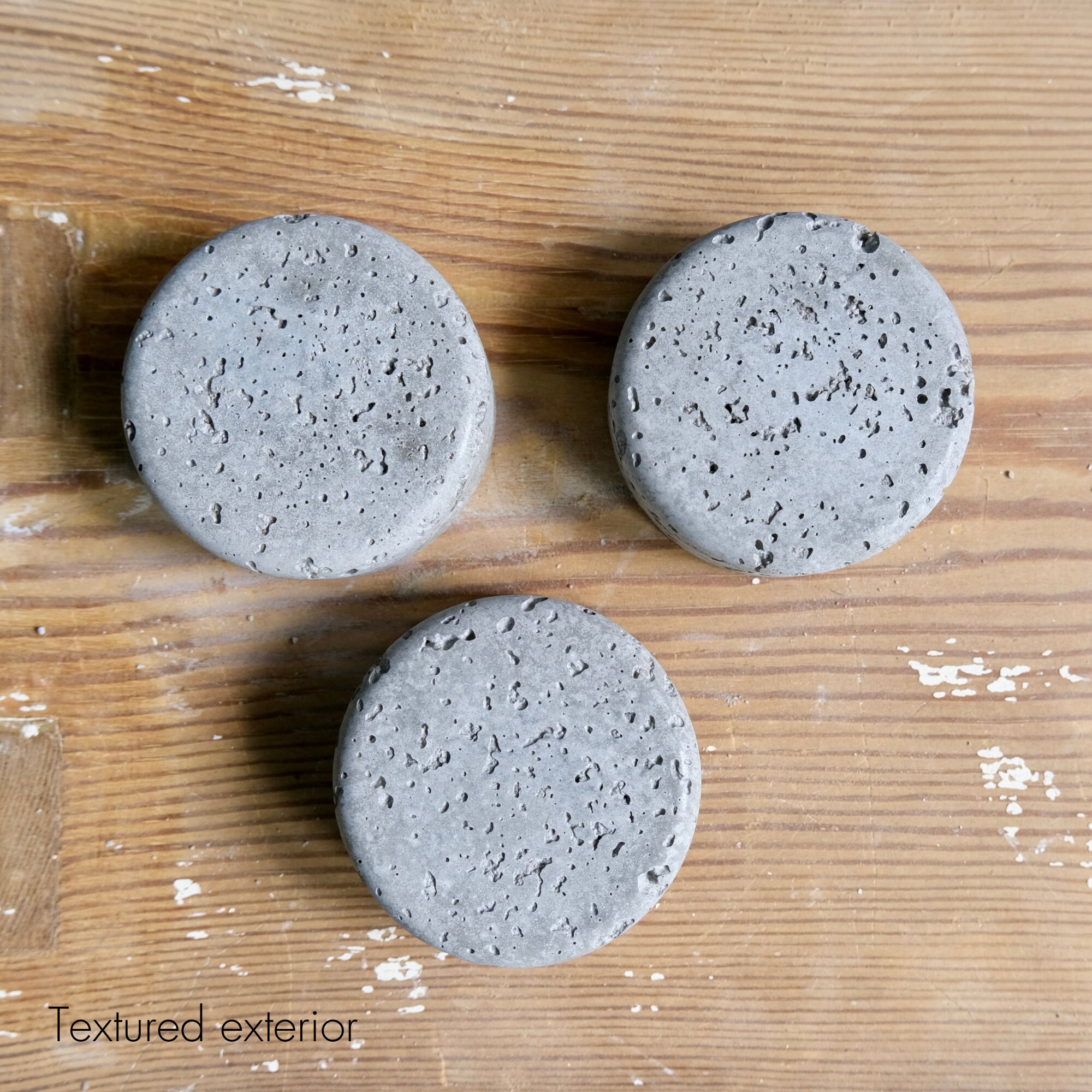 Plant Pot Feet, Set of 3, Handmade Concrete Round Planter Stands, Plant ...