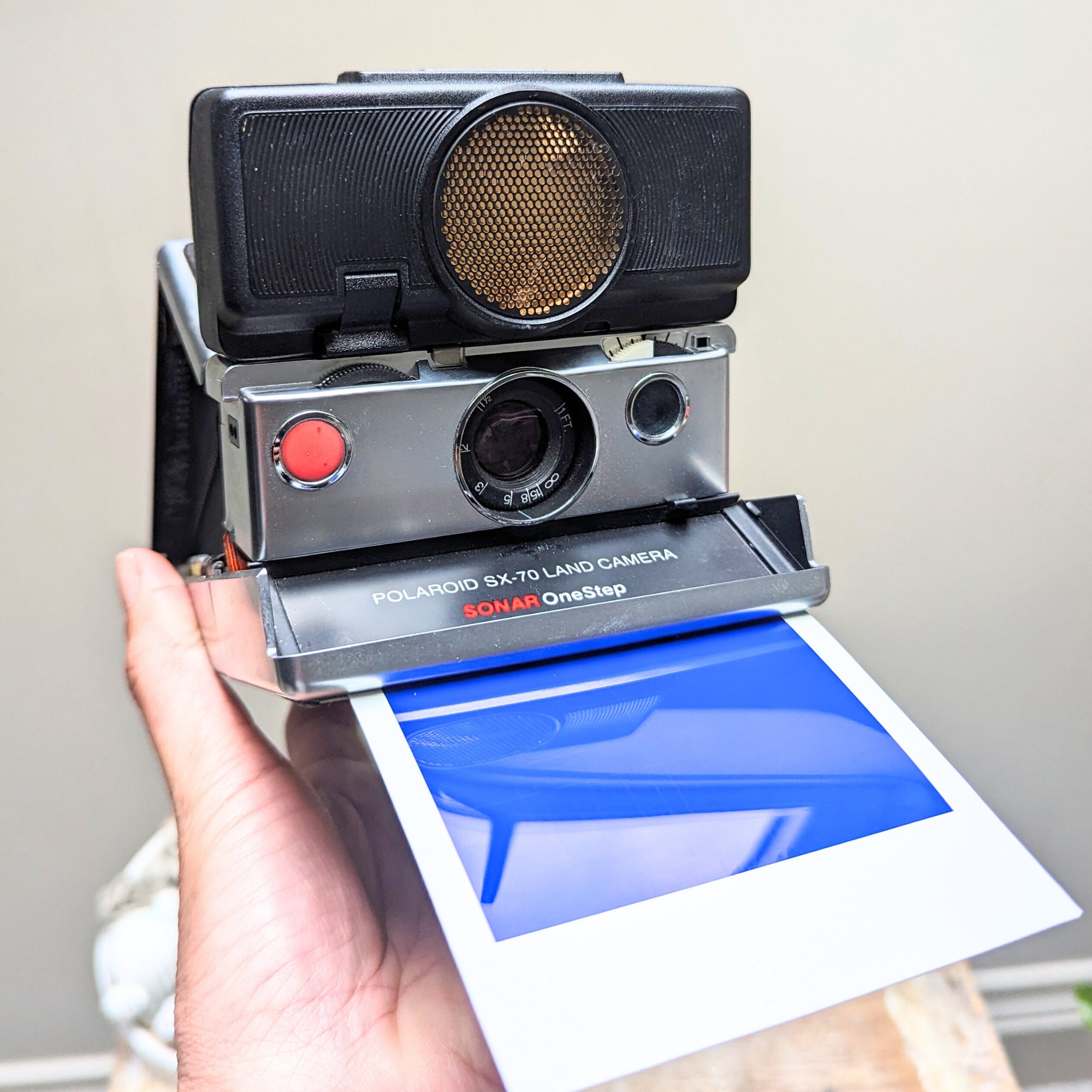 Original Polaroid SX-70 Sonar One Step Black Land Camera W. Flash ERNO ...