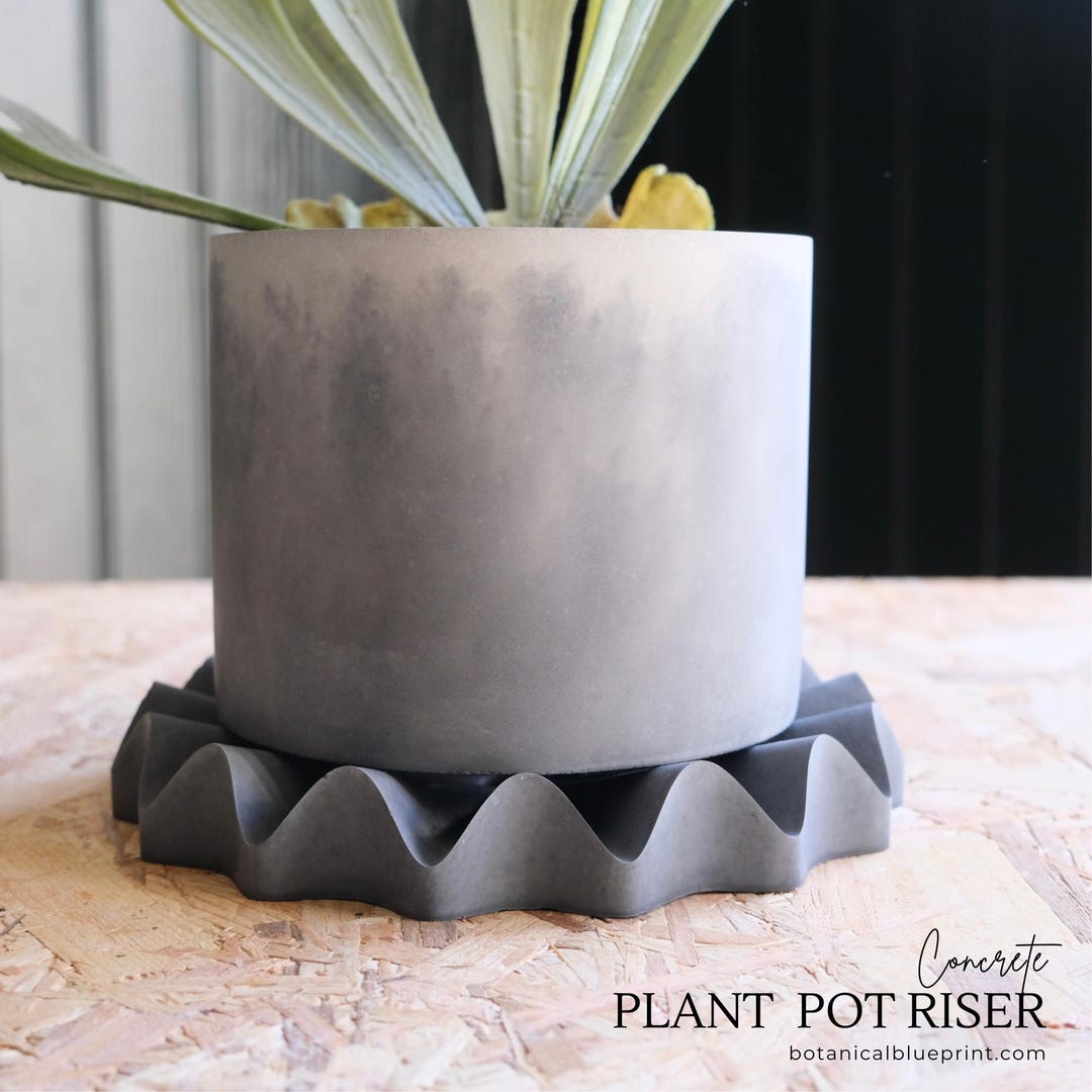 Concrete Planter Stand for Better Drainage and Airflow, Handmade Indoor ...