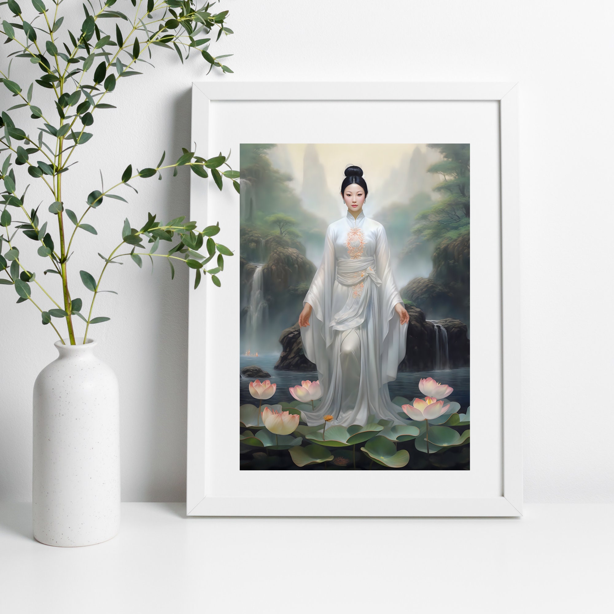 Printable Wall Art Goddess: Kwan Yin Goddess Art Guan Yin - Etsy