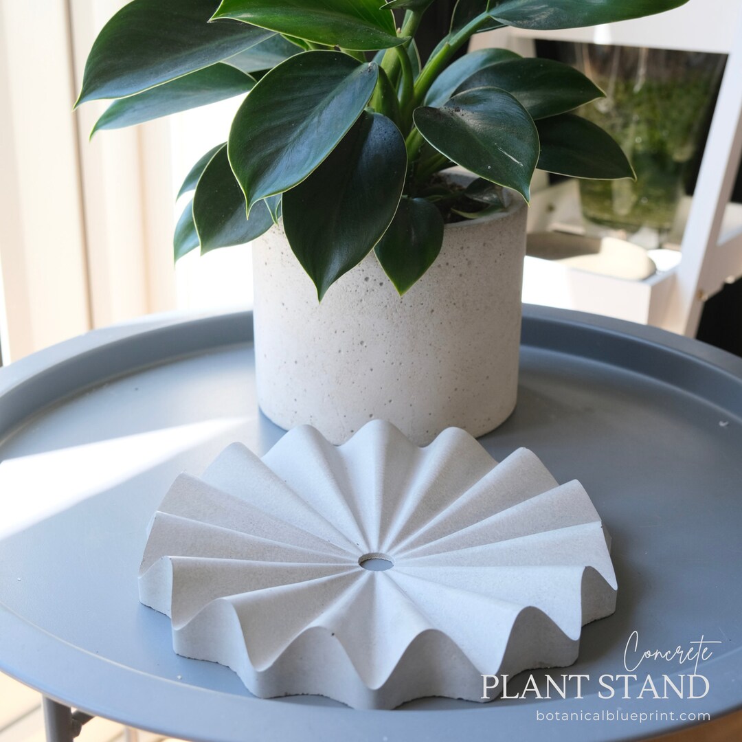 Concrete Planter Stand for Better Drainage and Airflow, Handmade Indoor ...