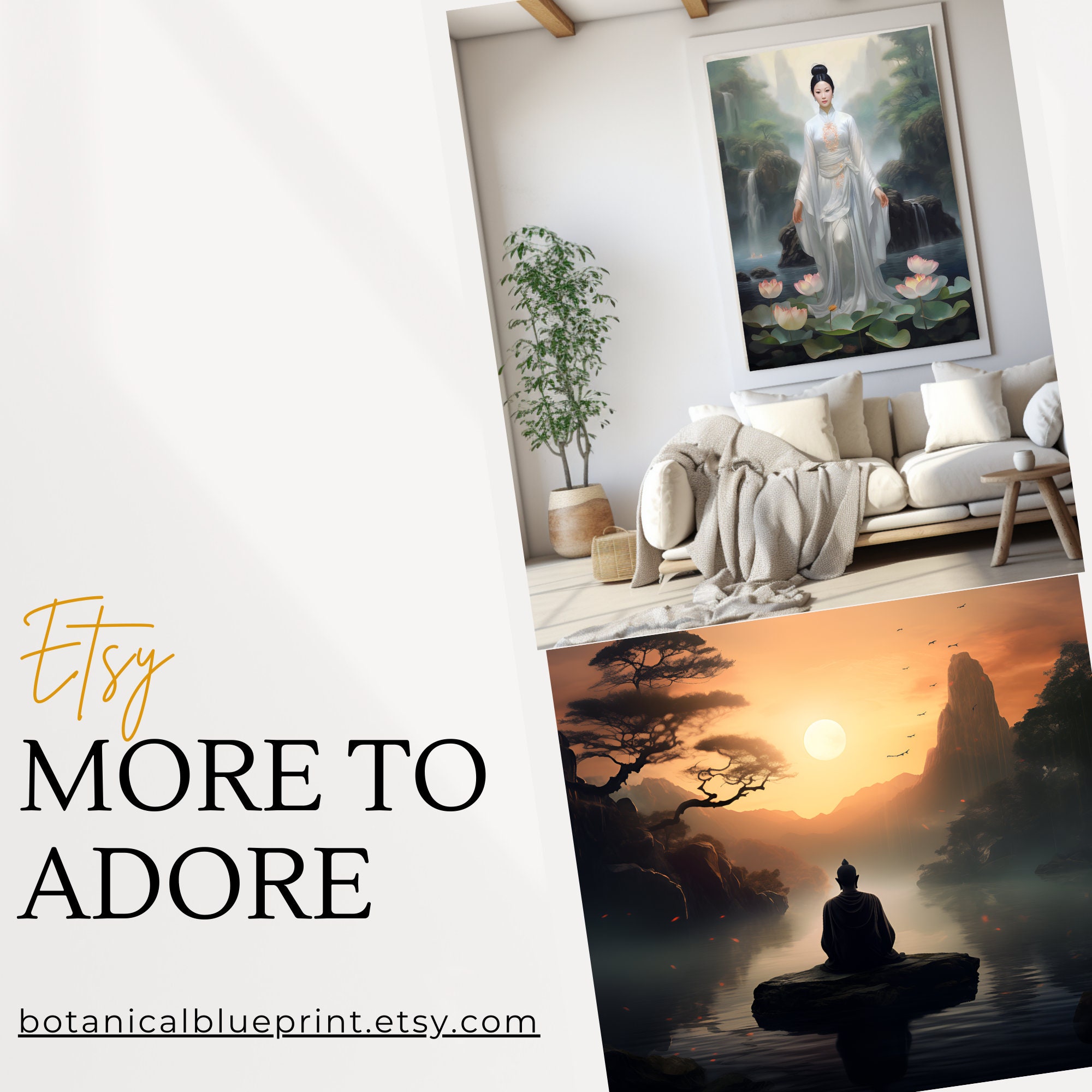 Zen Sunset, Zen Buddhist Monk, Scenic Lake Landscape, Digital Backdrop ...