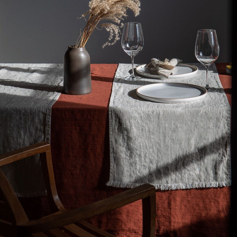 Grey Table Runner - Etsy UK