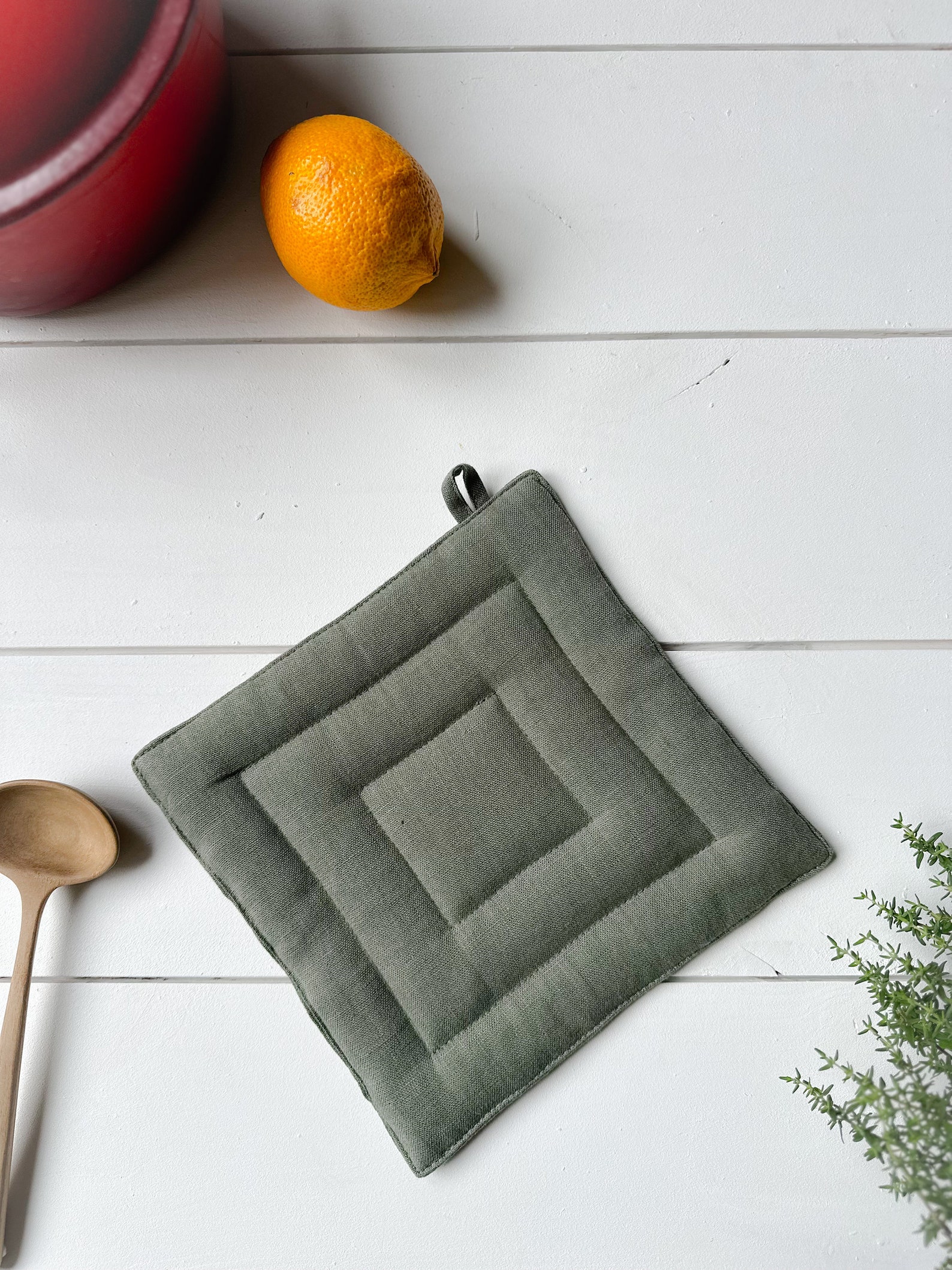 Linen Pot Holders in Different Colors/quilted Pot Holder/linen Hot Pad ...