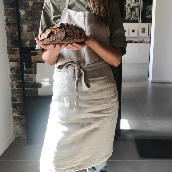 Natural Linen Apron - Etsy