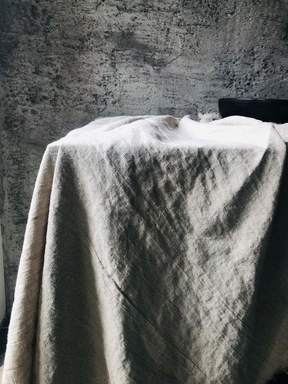 Raw Edge Washed Linen Tablecloth in Natural With - Etsy