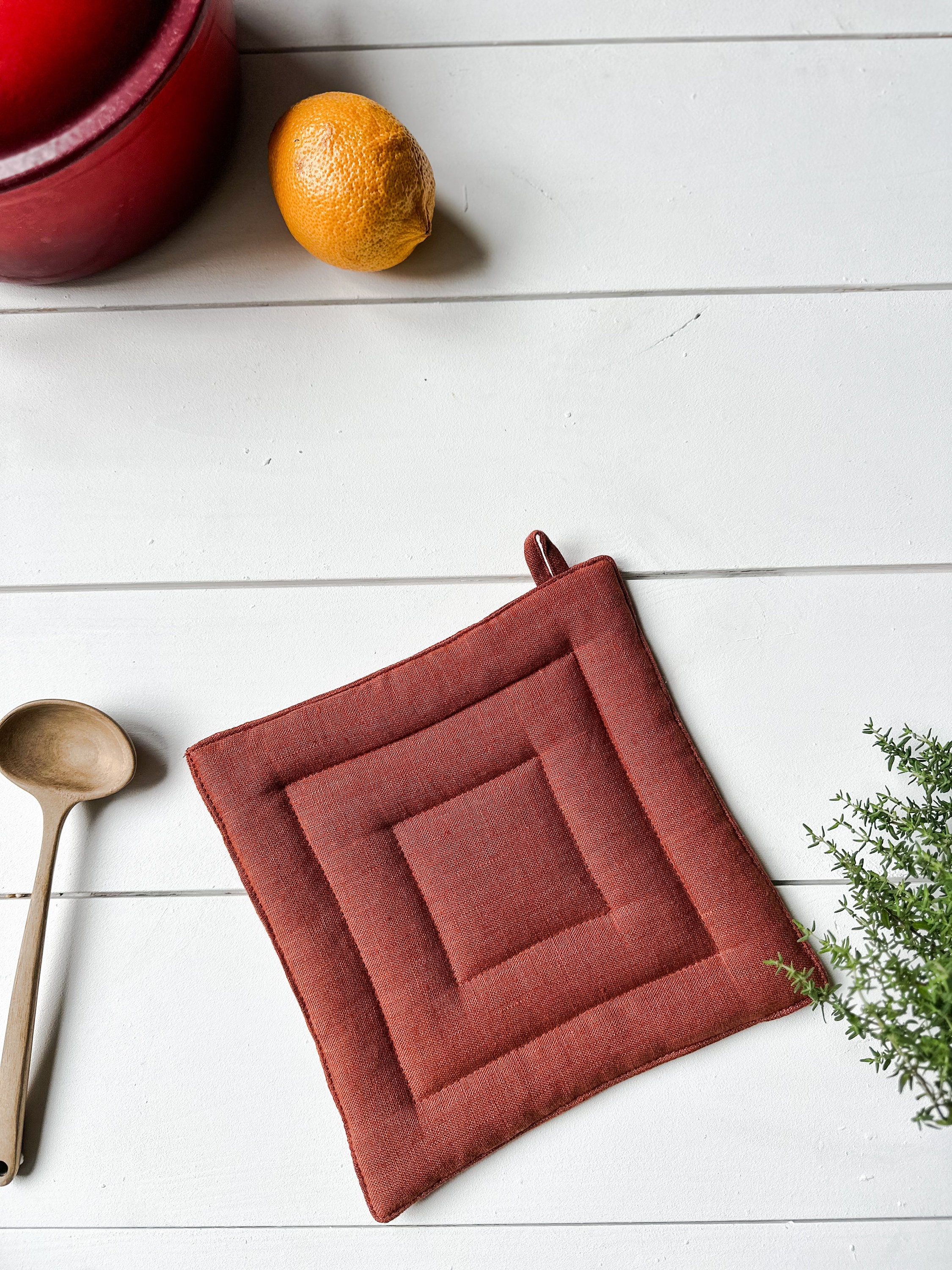Linen Pot Holders in Different Colors/quilted Pot Holder/linen Hot Pad ...