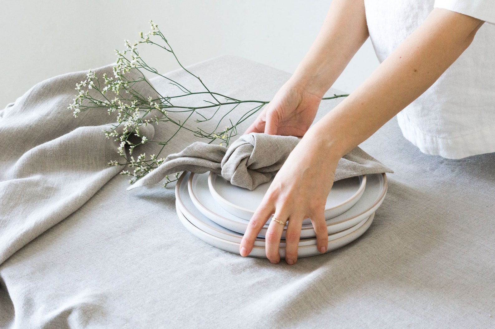 Washed Soft Natural Linen Heavyweight Tablecloth With - Etsy