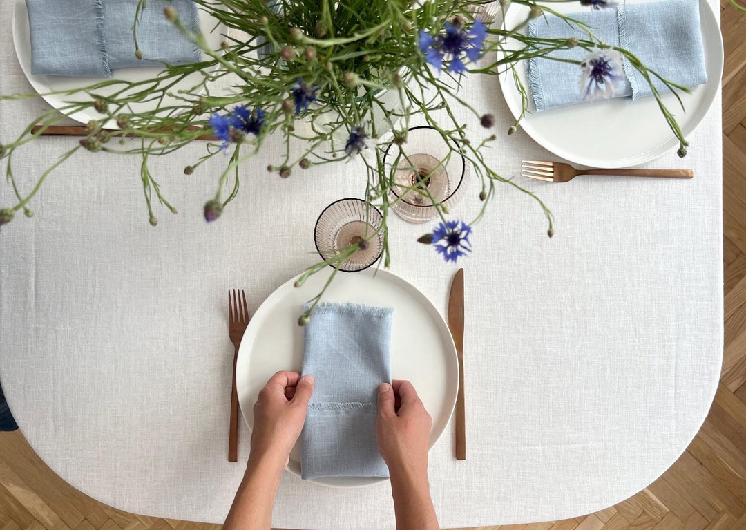Washed Linen Napkins With Fringes in Different Colors/stonewashed ...