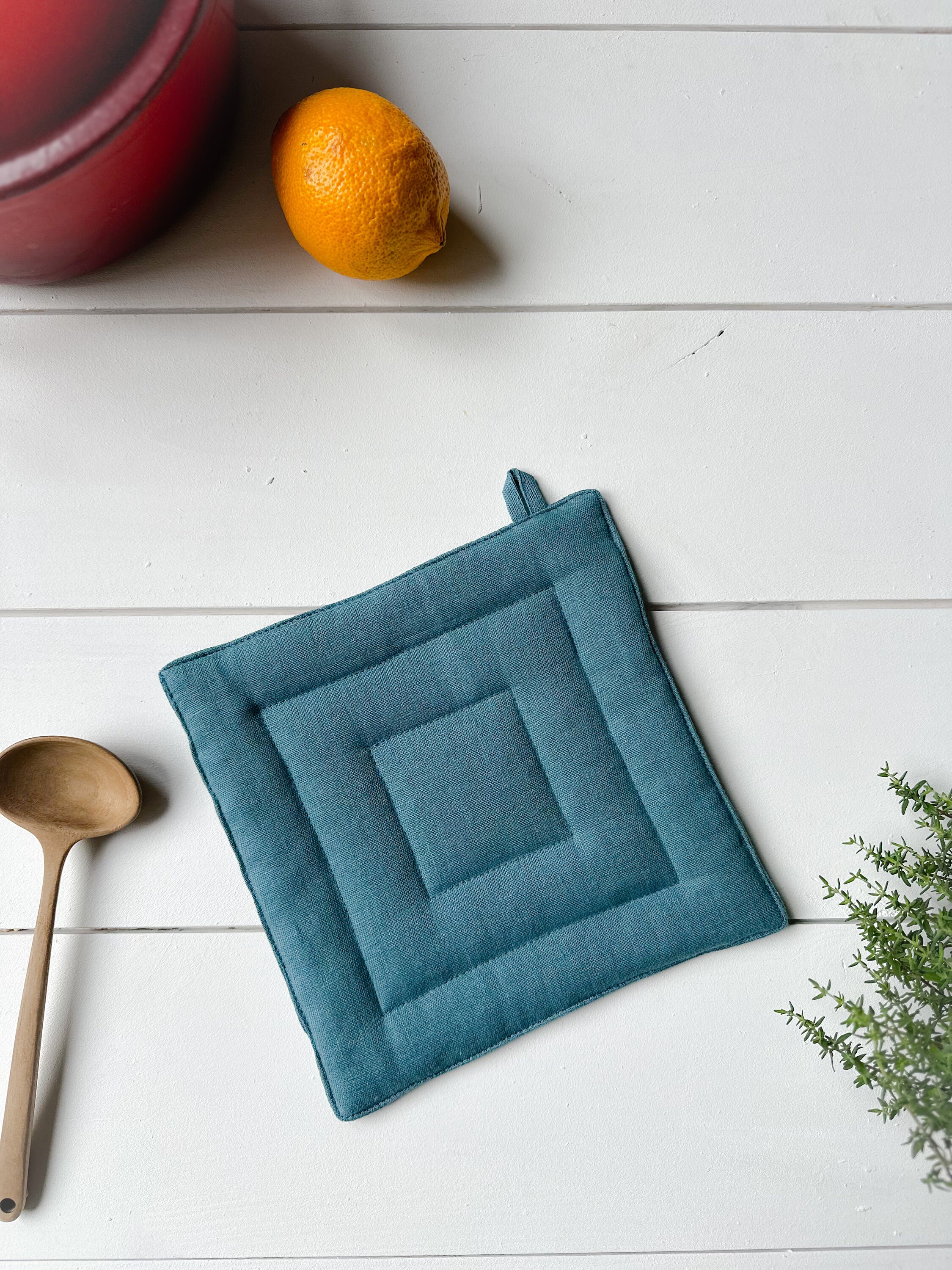 Linen Pot Holders in Different Colors/quilted Pot Holder/linen Hot Pad ...