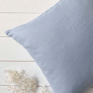 Set of 2, 4, 6 Softened Linen Pillow Cases in Light Blue/linen Throw ...