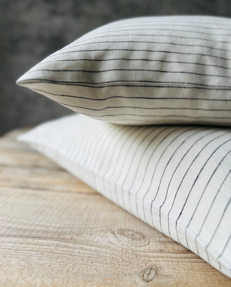Set of 2,4, 6 off White Stonewashed Linen Throw Pillow Cases in ...