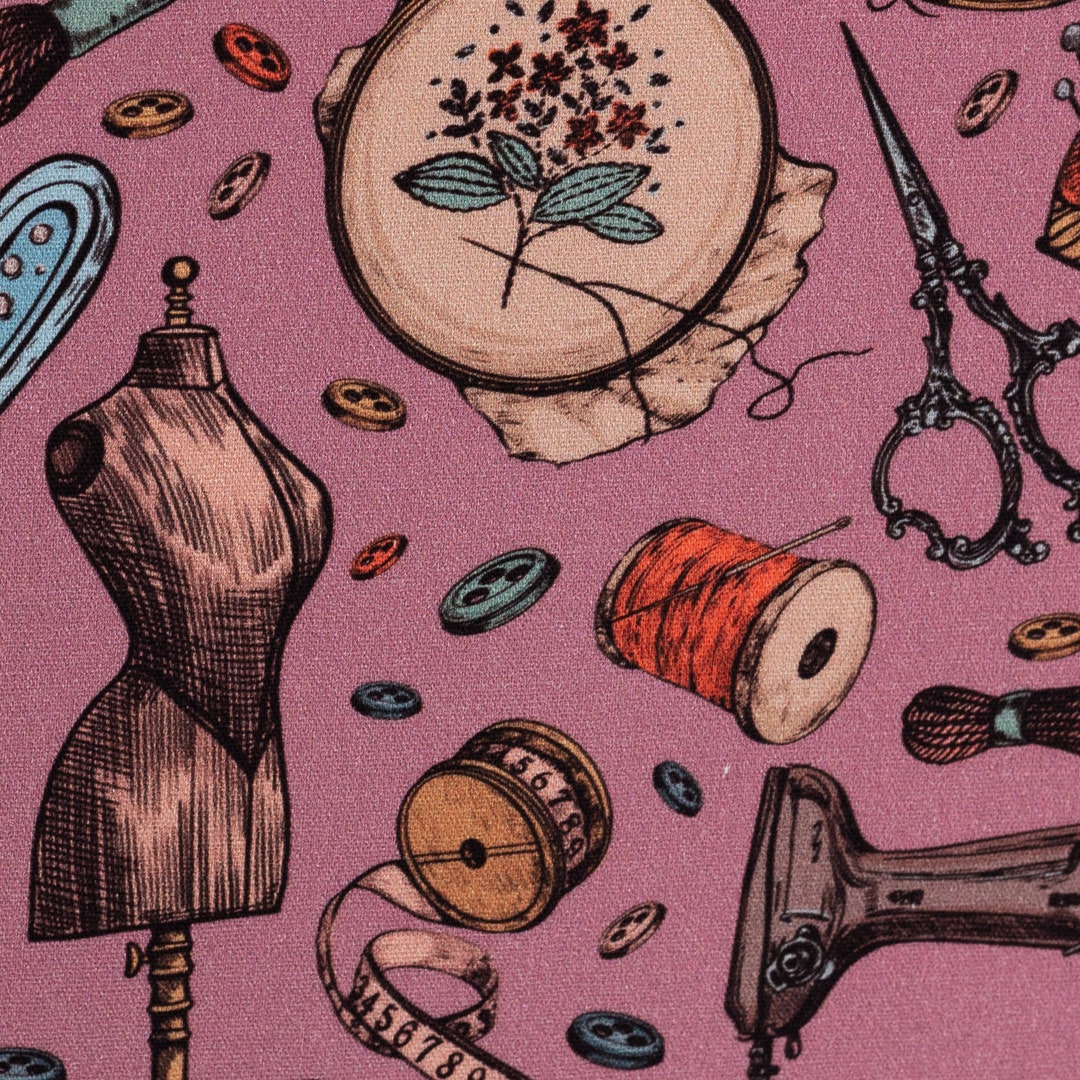 Cotton Weaving Sewing Gear Retro Pink 0.5 Meters - Etsy