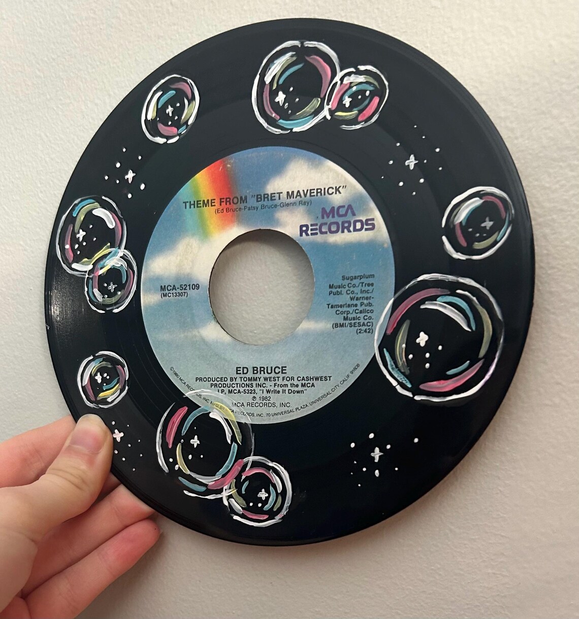 Bubbles Custom Hand-painted Vinyl Record - Etsy