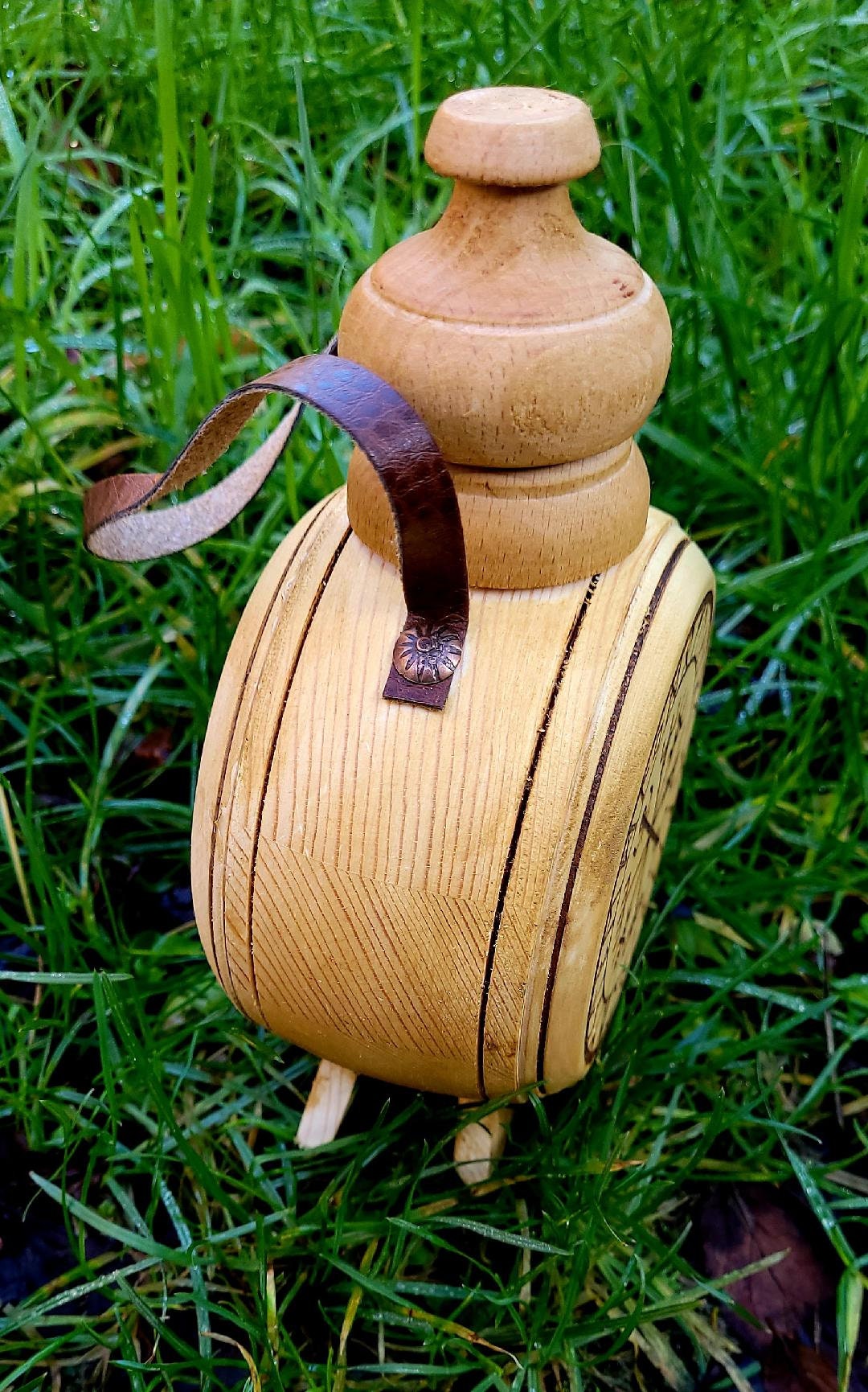 Handmade Wooden Flask: Viking Vegvisir Compass, Valhalla Travel - Etsy
