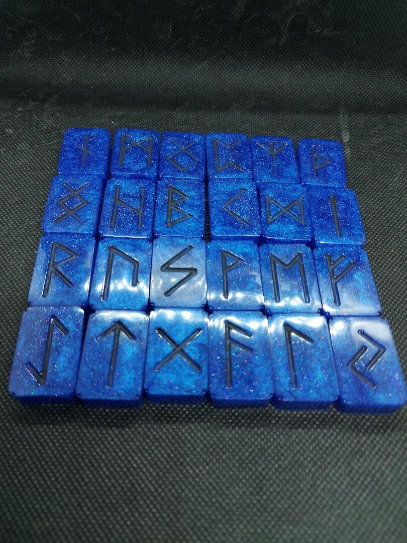 Handmade Set of 24 Resin Runes With Luxury Gift Bag Viking | Etsy