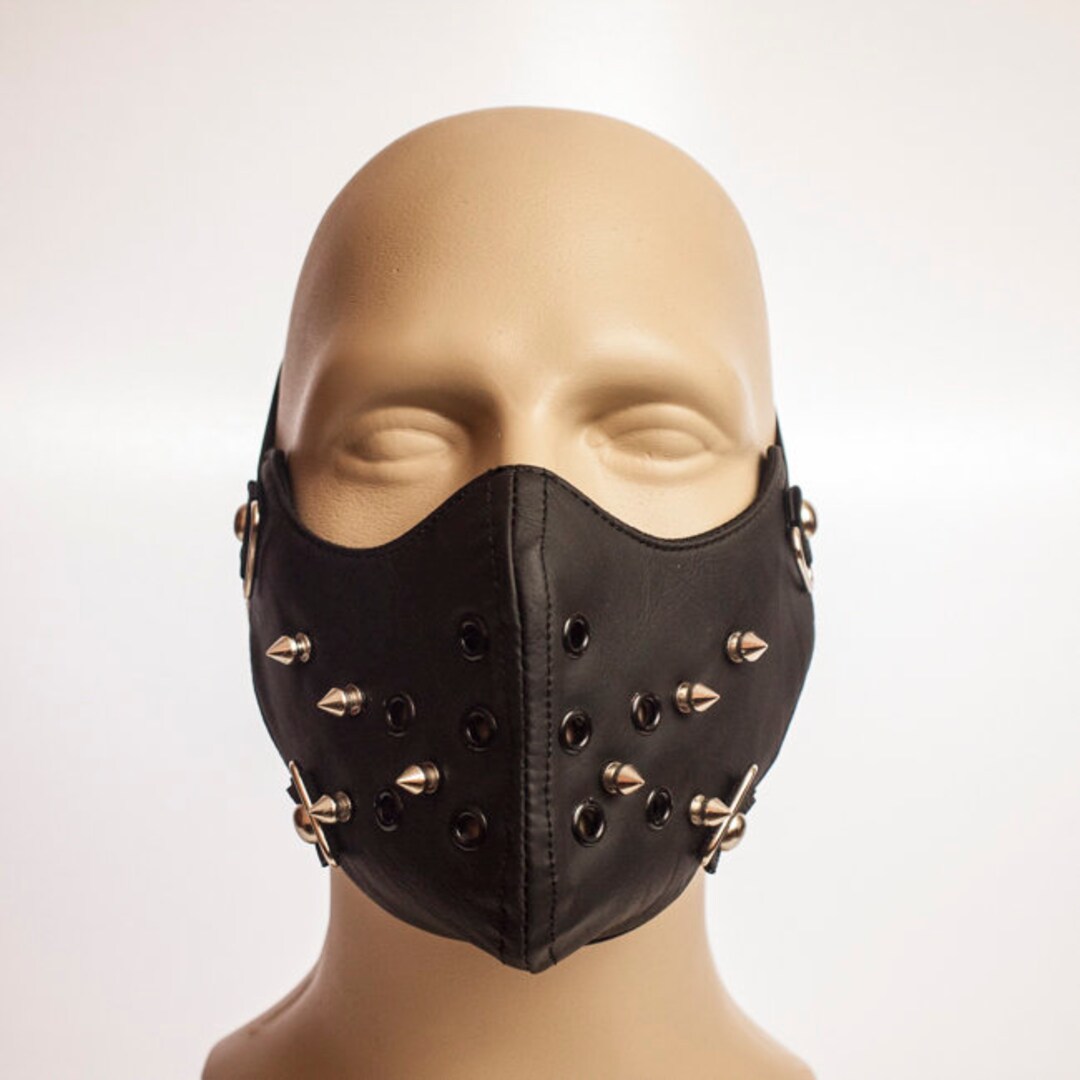 Spiked Eco-leather Motorbike Mask: Gothic Punk Rocker Style - Etsy