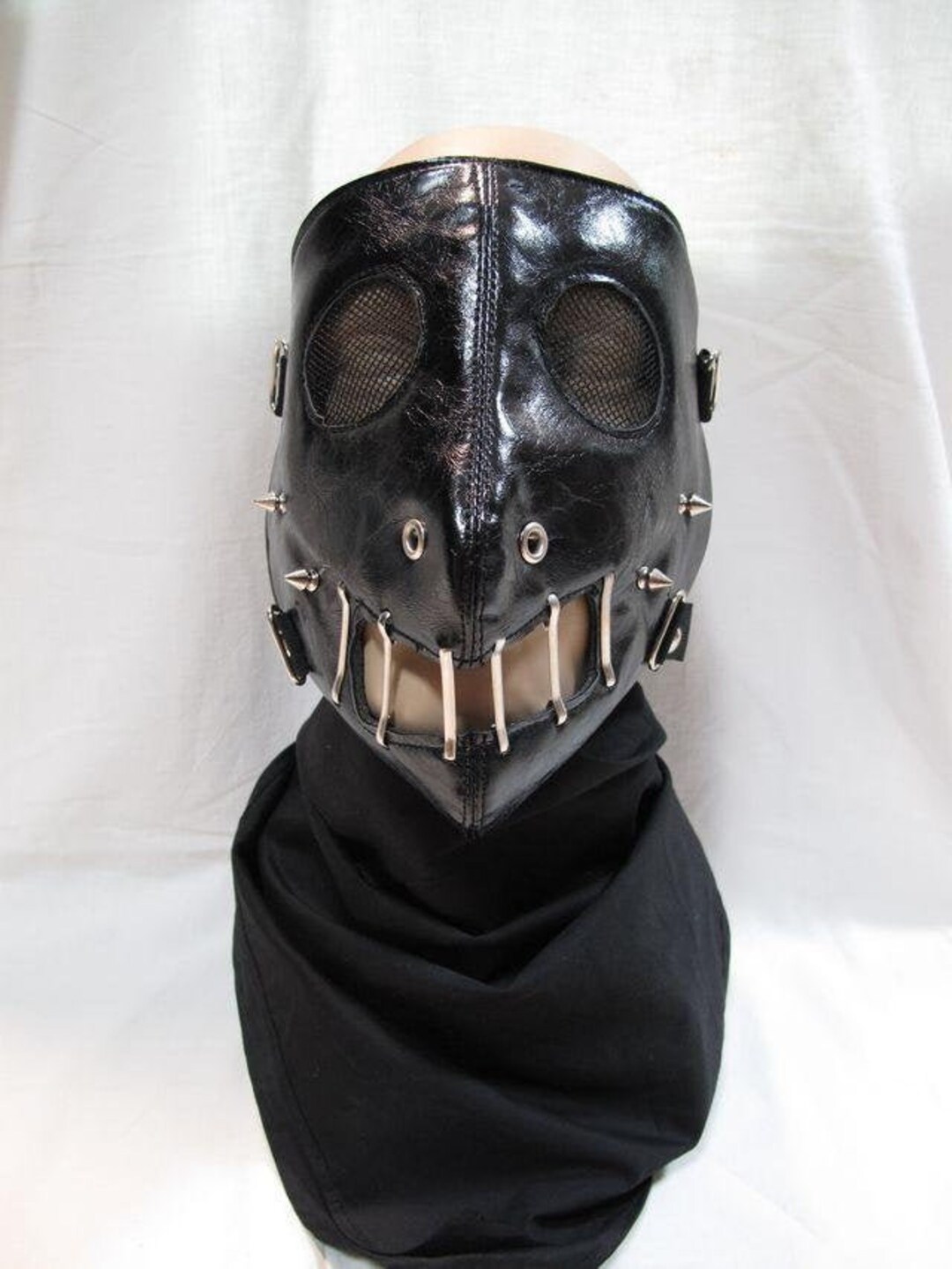 Gothic Leather Mask for the Whole Face. Rocker, Metal, Punk, Goth ...
