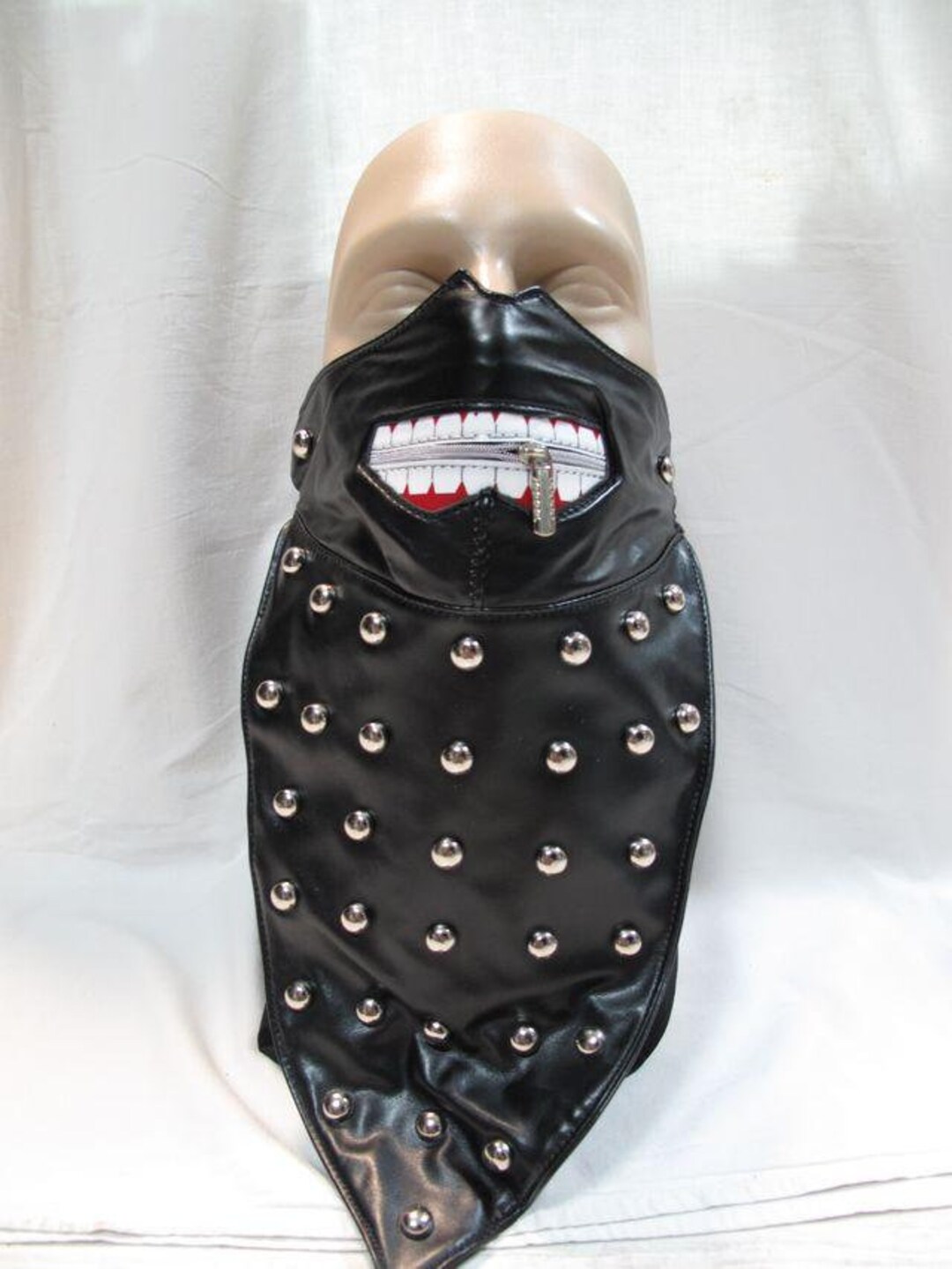 Gothic Leather Mask for the Face. Rocker, Metal, Punk, Goth , Bike, Ski ...