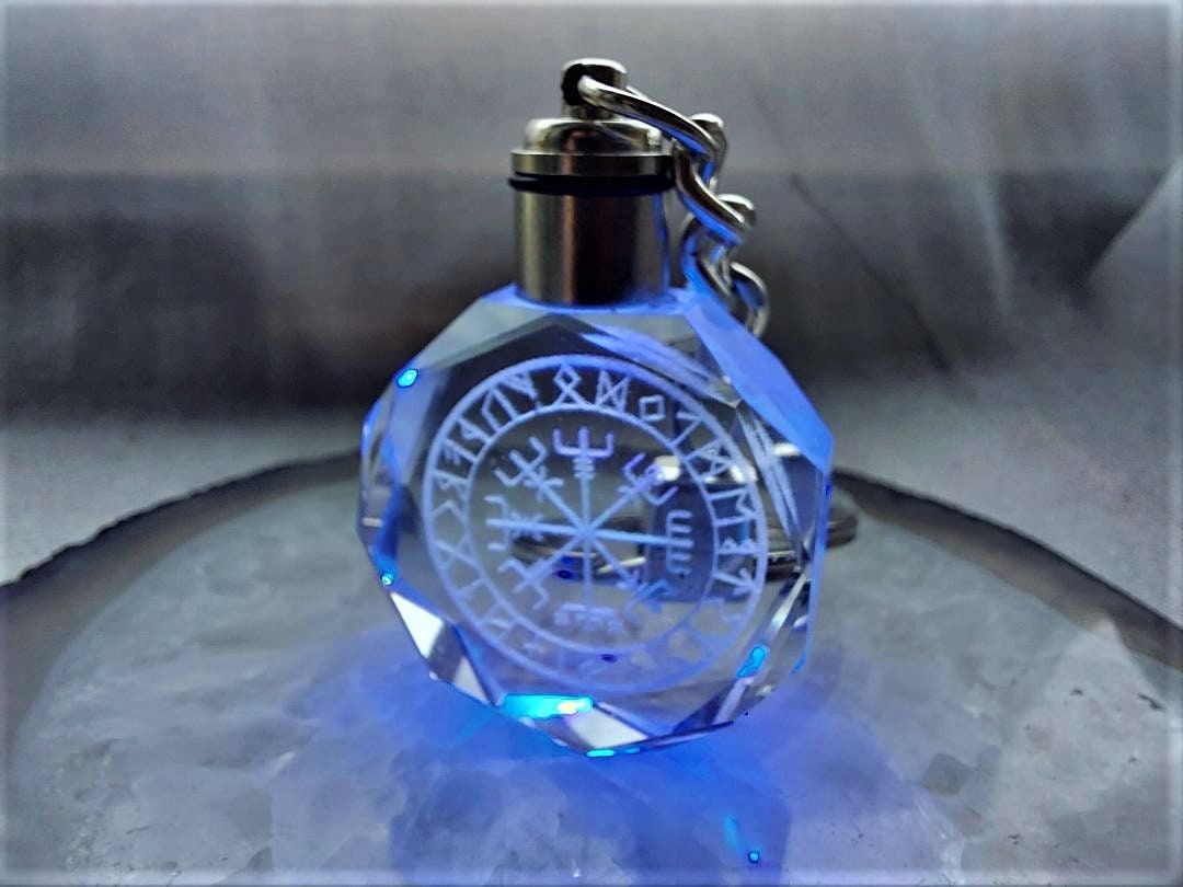 Handmade Octagonal Crystal Glass Viking Vegvisir Compass - Etsy