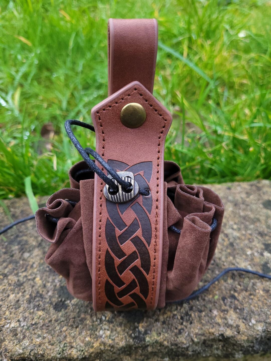 Handmade Engraved Viking Style Pocket, Vintage Hanging Waist Bag, Coin ...