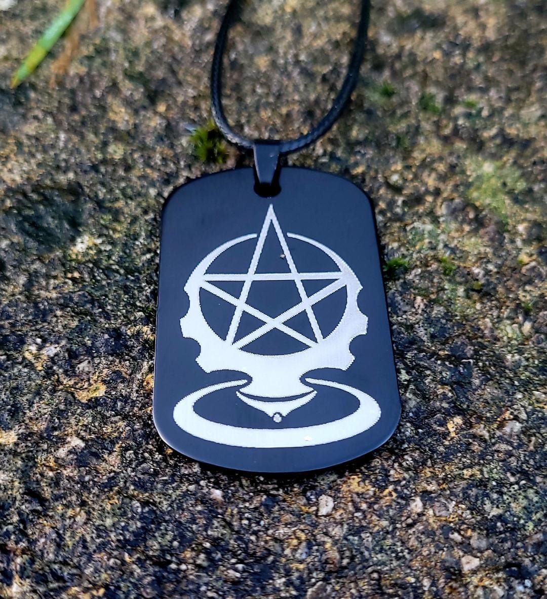 Handmade Steel Wicca Witch Pagan Pentagram Pendant Necklace Medallion ...
