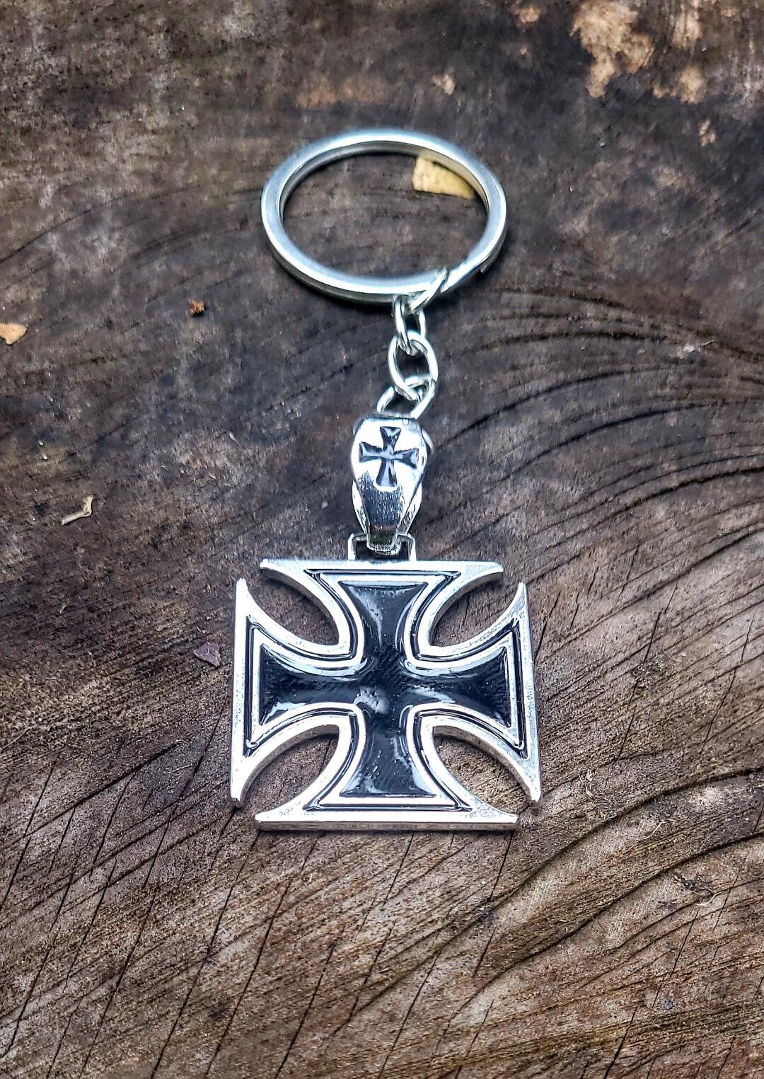 Handmade Stainless Steel Iron Cross Knights Templar Keyring Keychain ...