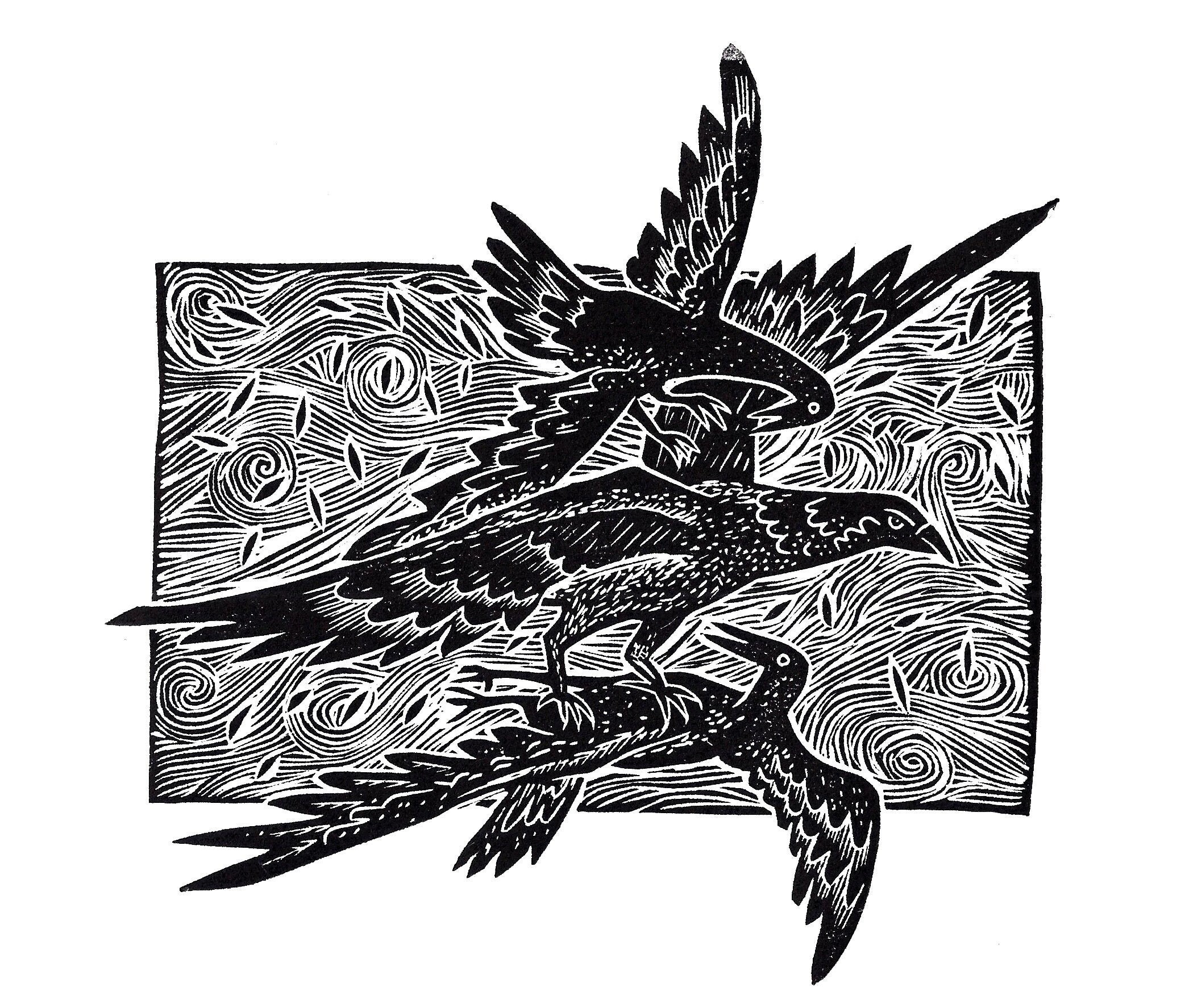 Linocut Original Print _hunting_ Art Print_linogravure - Etsy