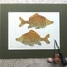 The Linocut Print_original Print_the Fish_ Golden Fish_ Carp - Etsy