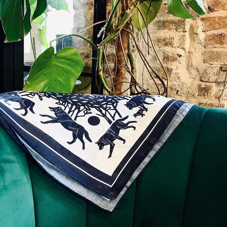 Bandana Scarf "wild Wolves" - Original Print - |limited Edition ...