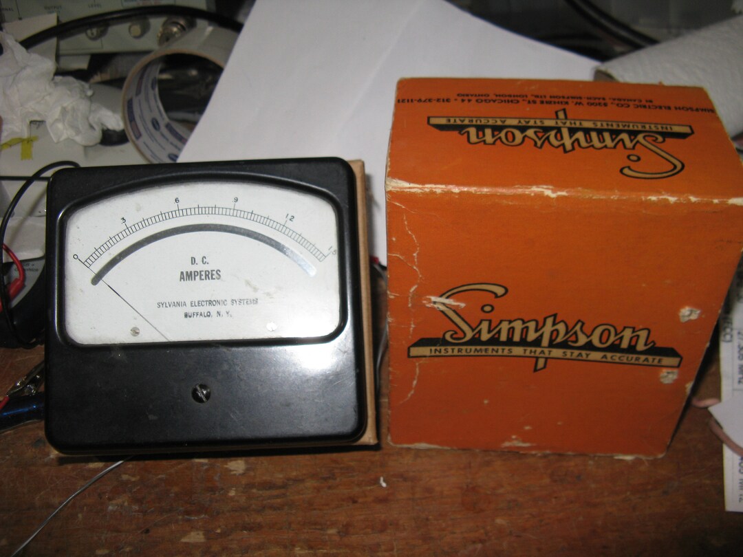 Simpson 0 to 1 and 1/2 Ampere Meter Bench Tested See Pics in Original ...