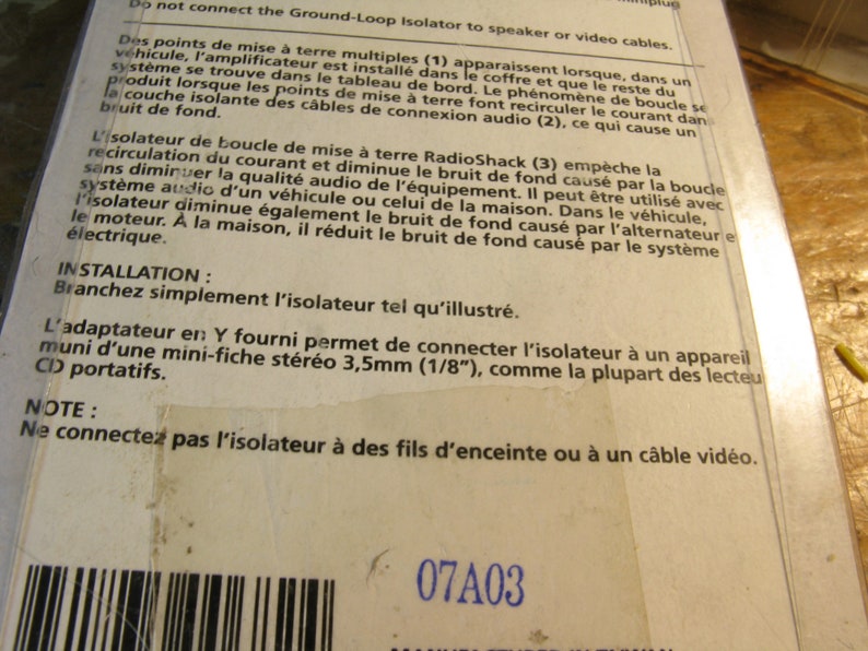 Audio System Ground Loop Isolator - Left Over Radio Shack Stock - All ...