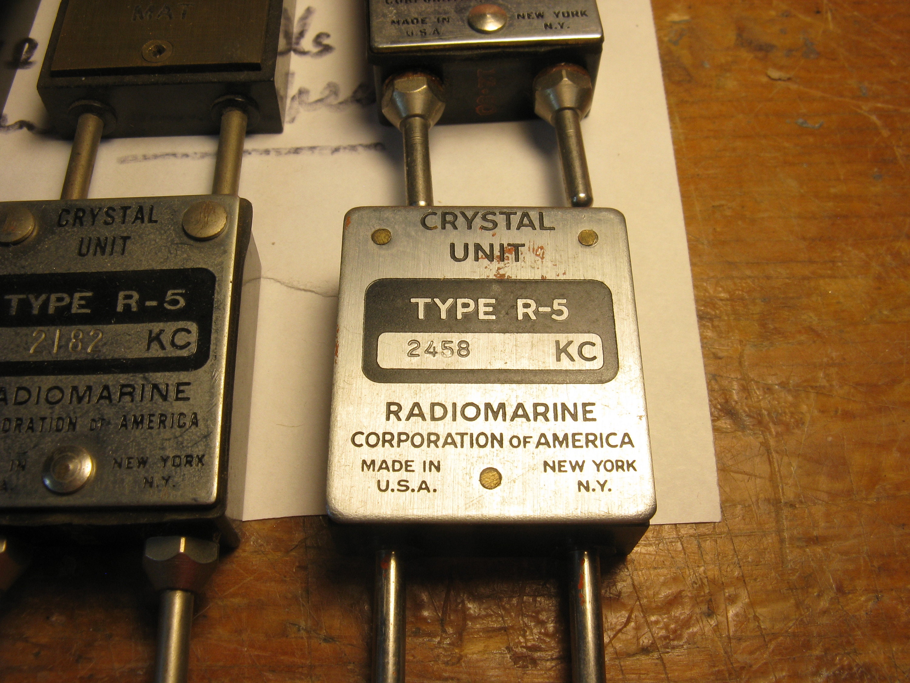 Radio Crystals Qty 9 as per Pics -- All Tested Good- Radio Marine Corp ...