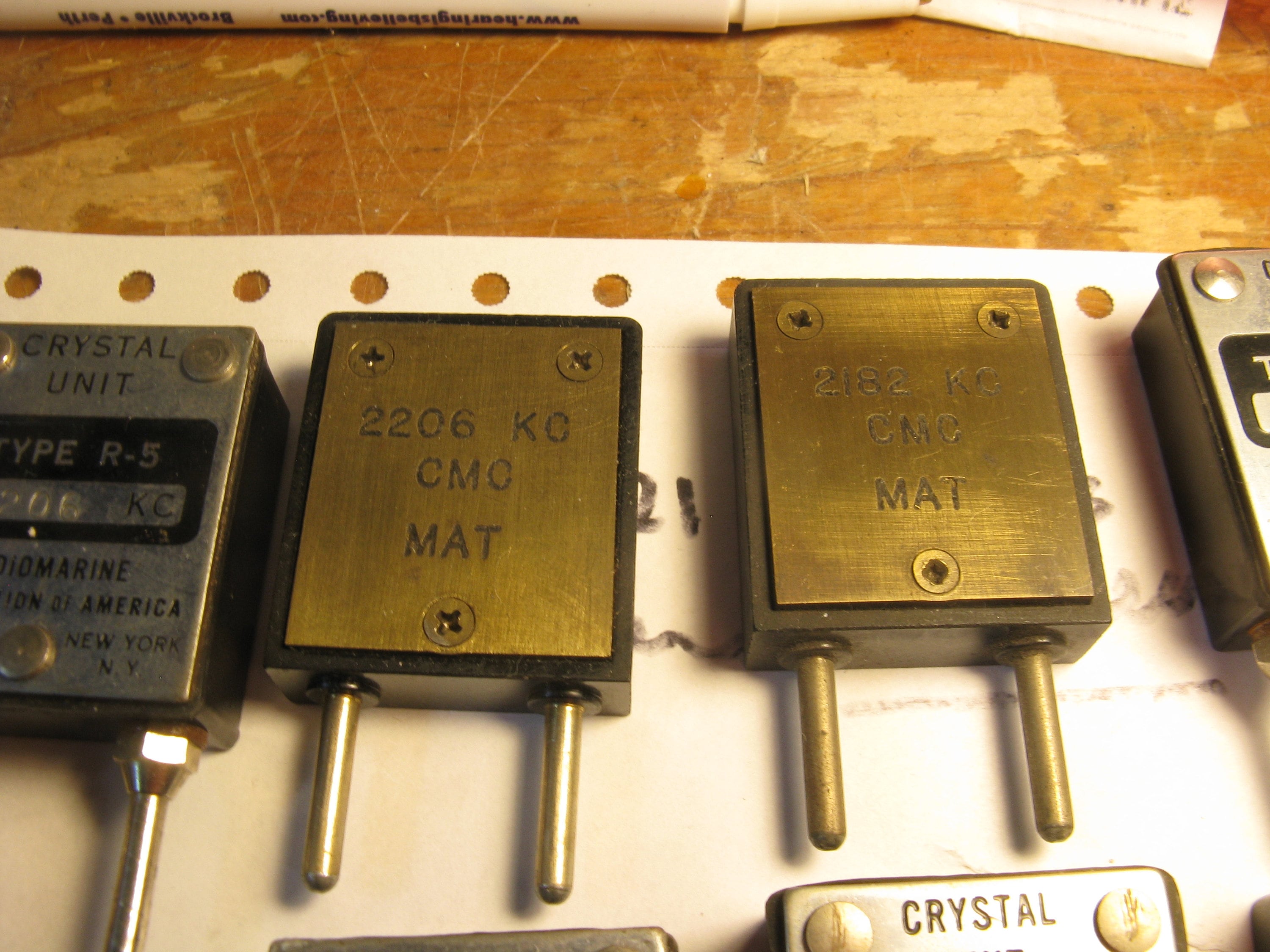 Radio Crystals Qty 9 as per Pics -- All Tested Good- Radio Marine Corp ...