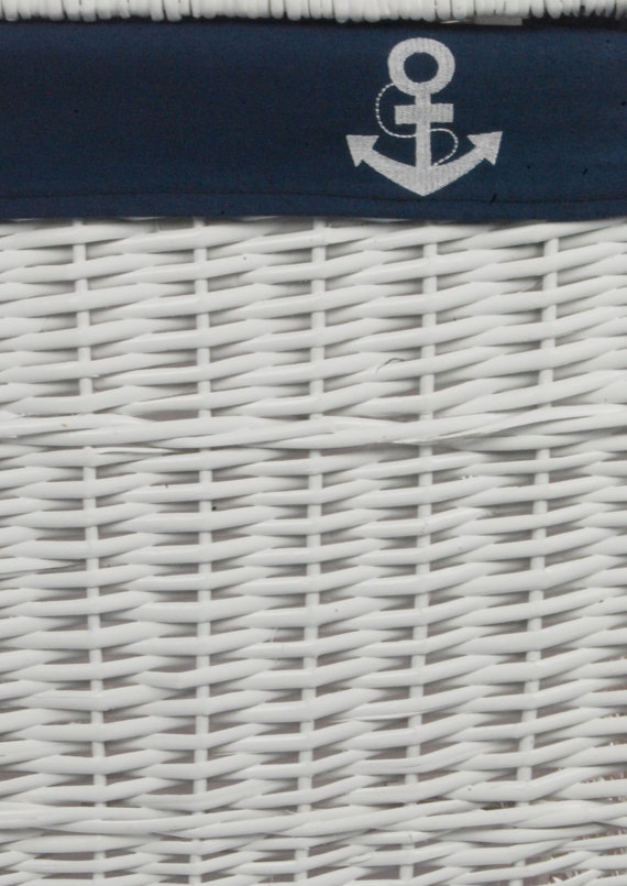 Blue and white laundry basket store
